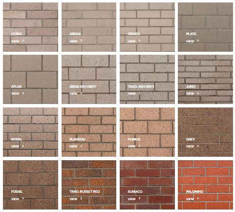 Midland Brick NZ: View Our Quality Clay Bricks by Colour Swatch's